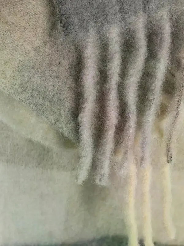 Acne Studios Checked Logo-appliqué Scarf - Neutrals