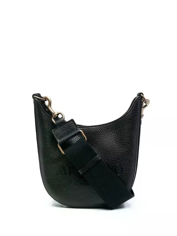 Valentino Garavani Logo-debossed Leather Shoulder Bag - Black