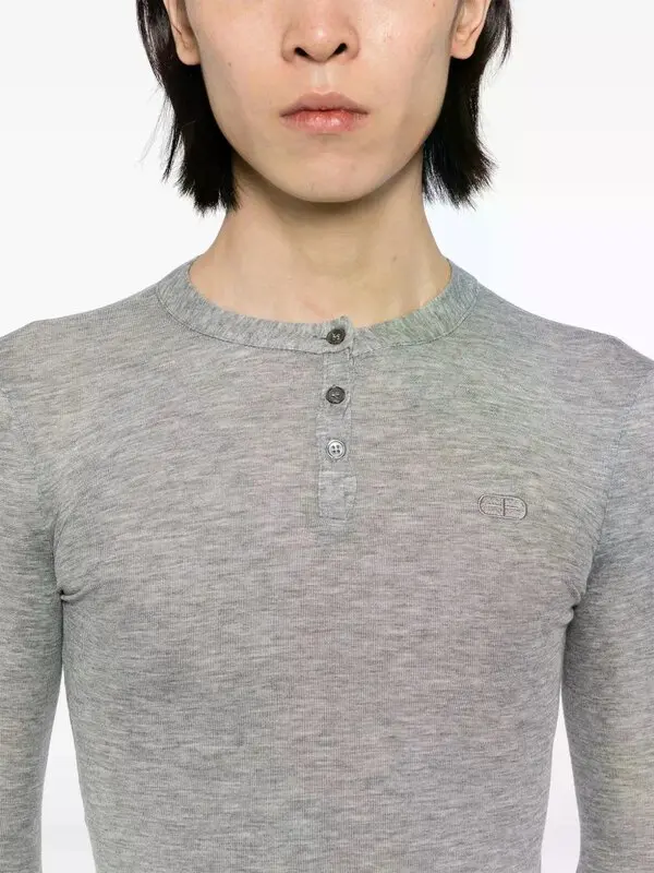 GROUND ZERO Logo-embroidered T-shirt - Grey