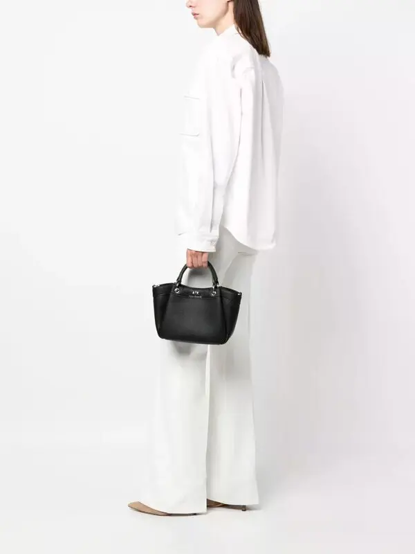 Armani Exchange Logo-debossed Grained-texture Tote Bag