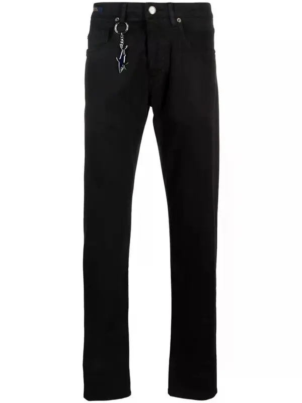 Paul & Shark Slim-cut Trousers With Keyring Detail - Black