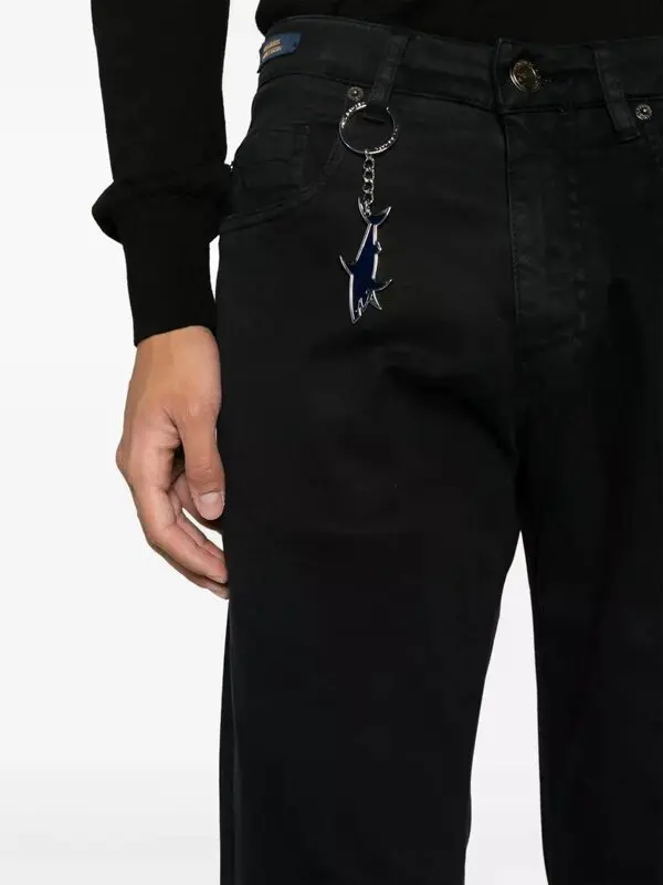 Paul & Shark Slim-cut Trousers With Keyring Detail - Black