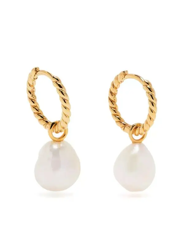 MISSOMA Pearl Drop Hoop Earrings - Gold