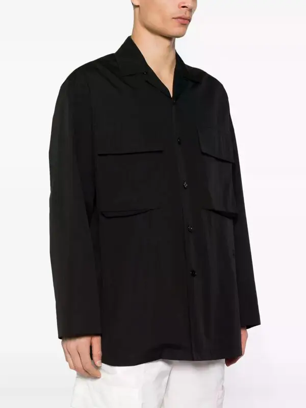 JIL SANDER Logo-embroidered Shirt - Black