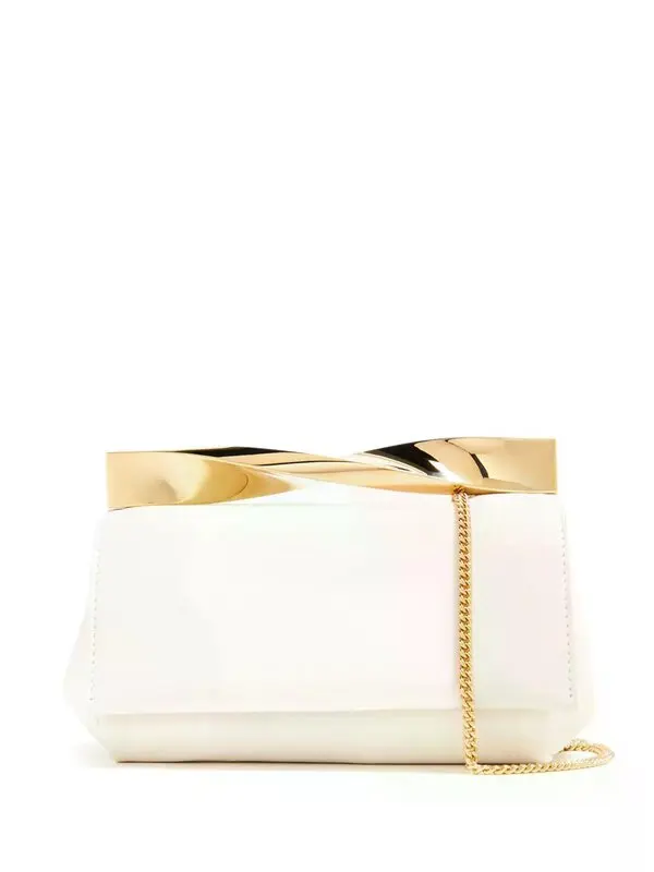 AQUAZZURA Twist Leather Clutch