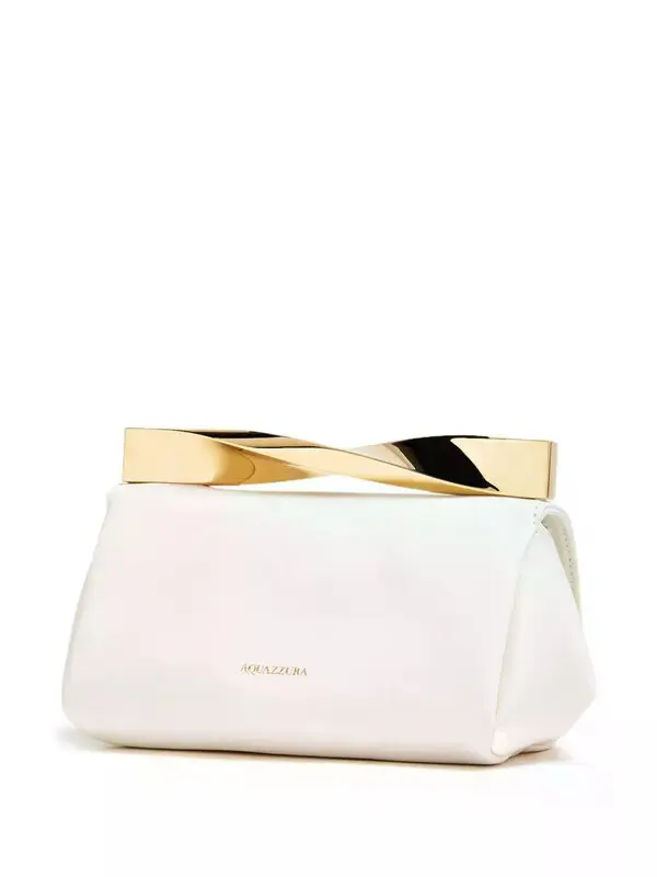 AQUAZZURA Twist Leather Clutch