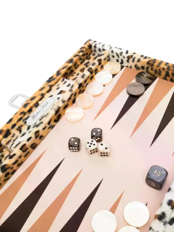 HECTOR SAXE Leopard-print Backgammon Set