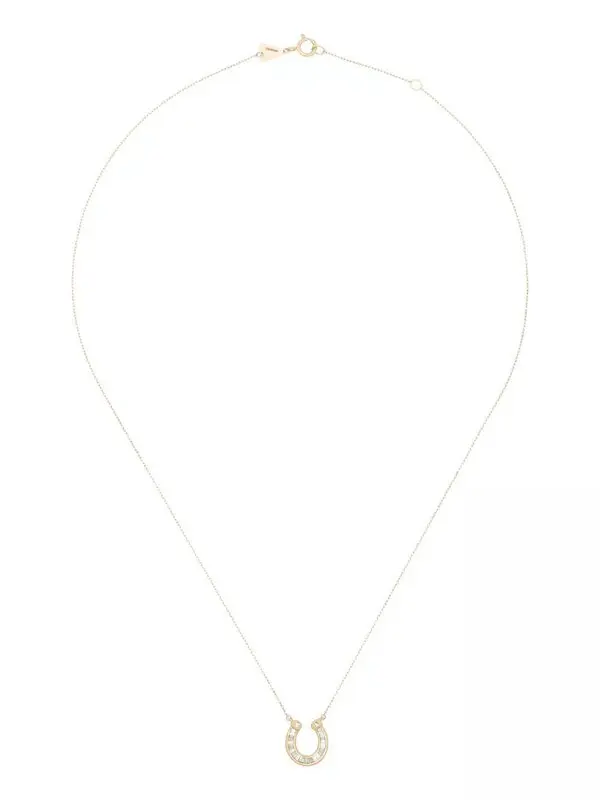Adina Reyter 14ct Yellow Diamond Horseshoe Necklace - Gold