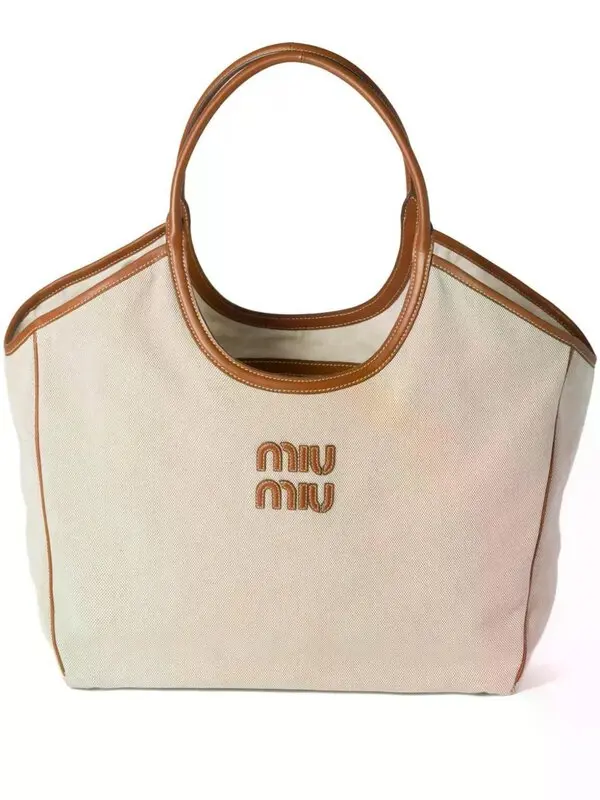 Miu Miu Ivy Canvas Tote Bag