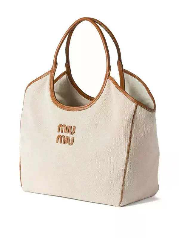 Miu Miu Ivy Canvas Tote Bag