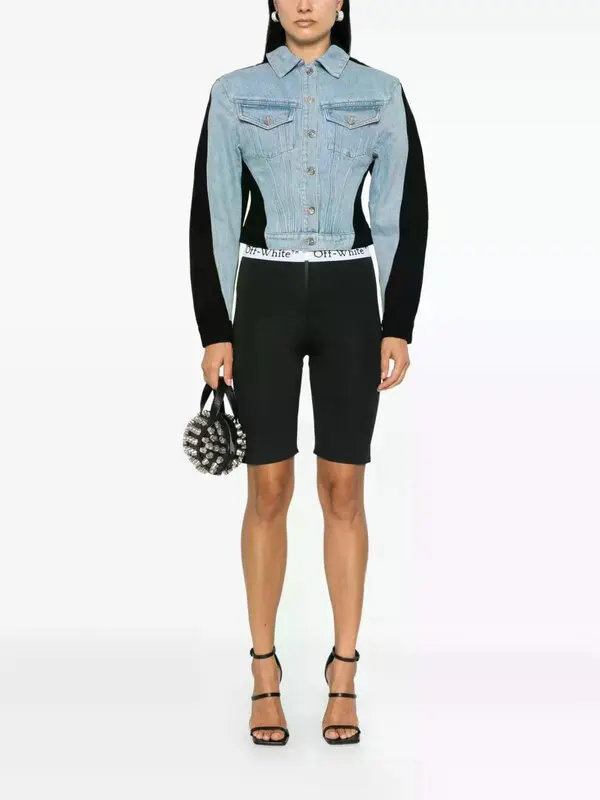 Off-White Logo-waistband Thigh-length Shorts
