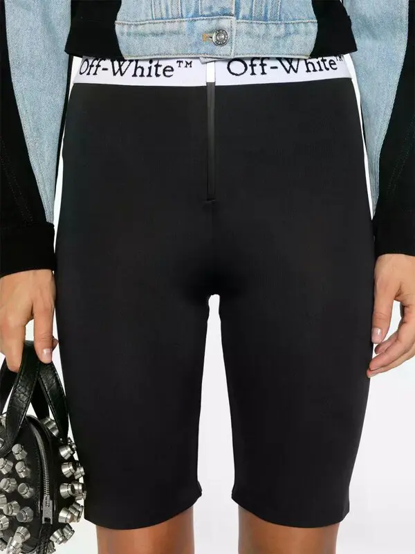 Off-White Logo-waistband Thigh-length Shorts
