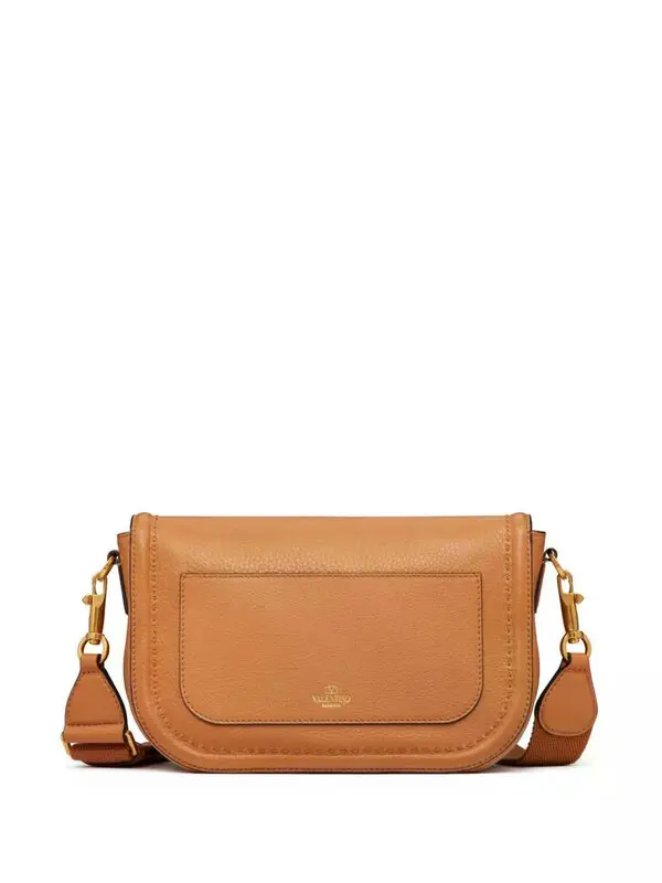 Valentino Garavani Alltime Leather Shoulder Bag - Brown