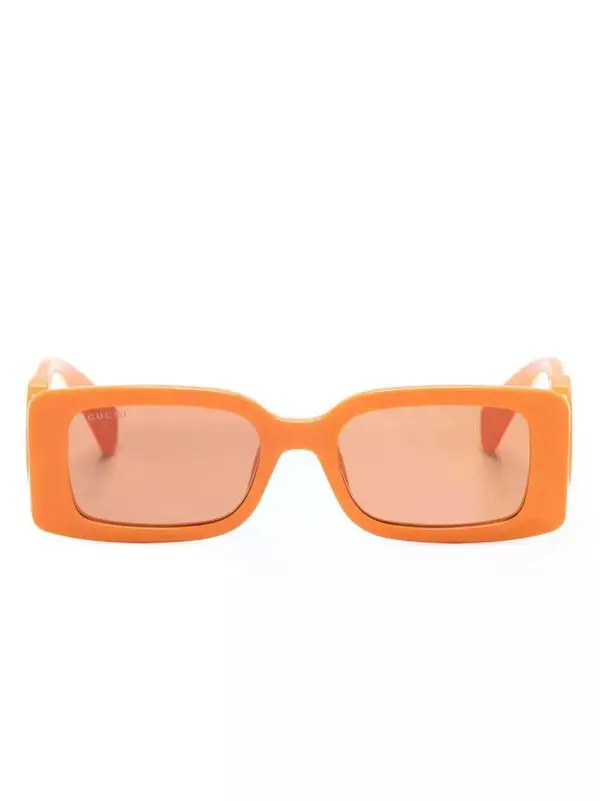 Gucci Interlocking G Rectangle-frame Sunglasses - Orange