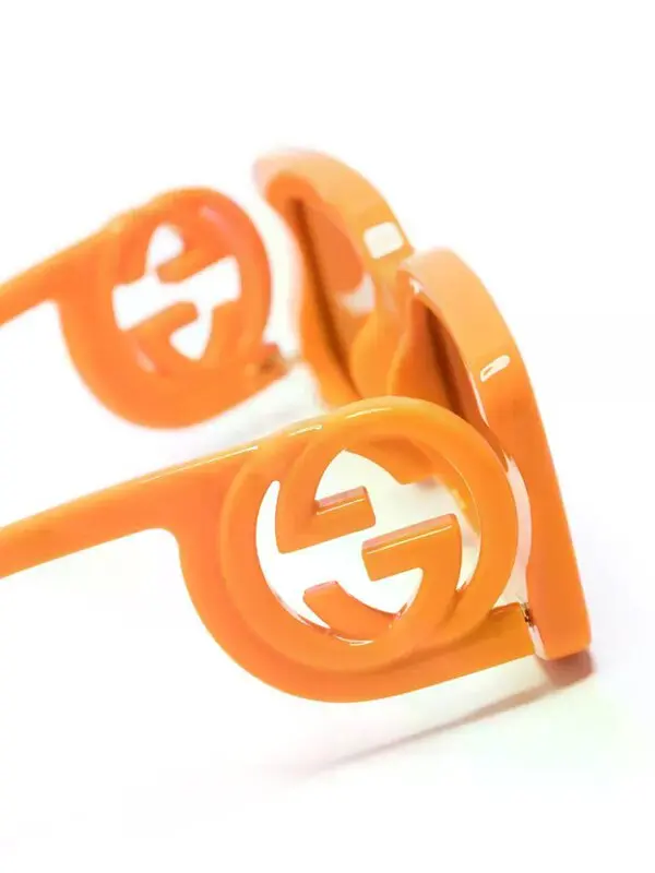 Gucci Interlocking G Rectangle-frame Sunglasses - Orange