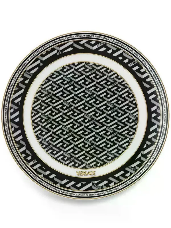 Versace La Greca Signature Bread Plate - Black