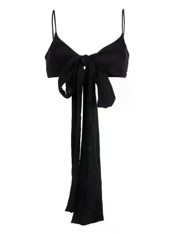 Solid & Striped Bow-detail Bikini Top - Black
