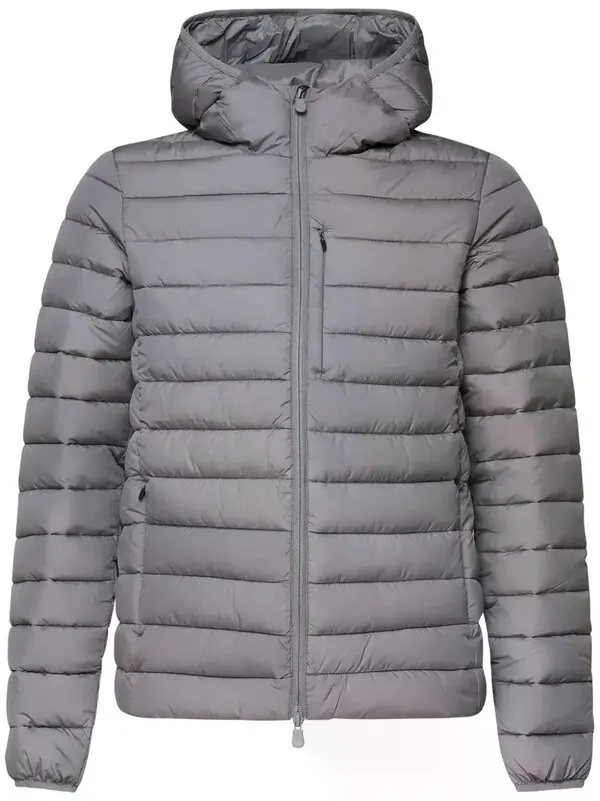 SAVE THE DUCK Logo Appliqué Puffer Jacket - Grey