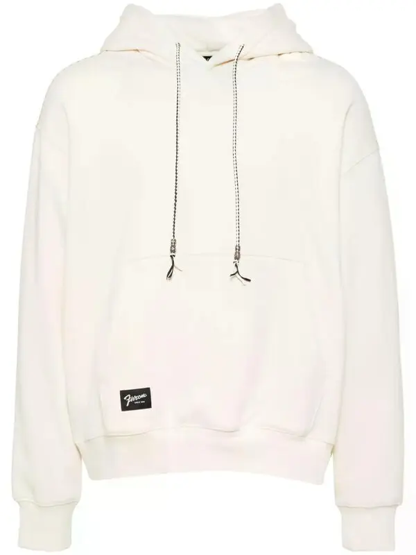 FIVE CM Leather Trim Hoodie - Neutrals