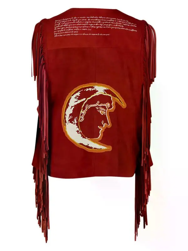 PAULA Cassiopeia Gilet With Embroidered Motif And Fringe Detailing