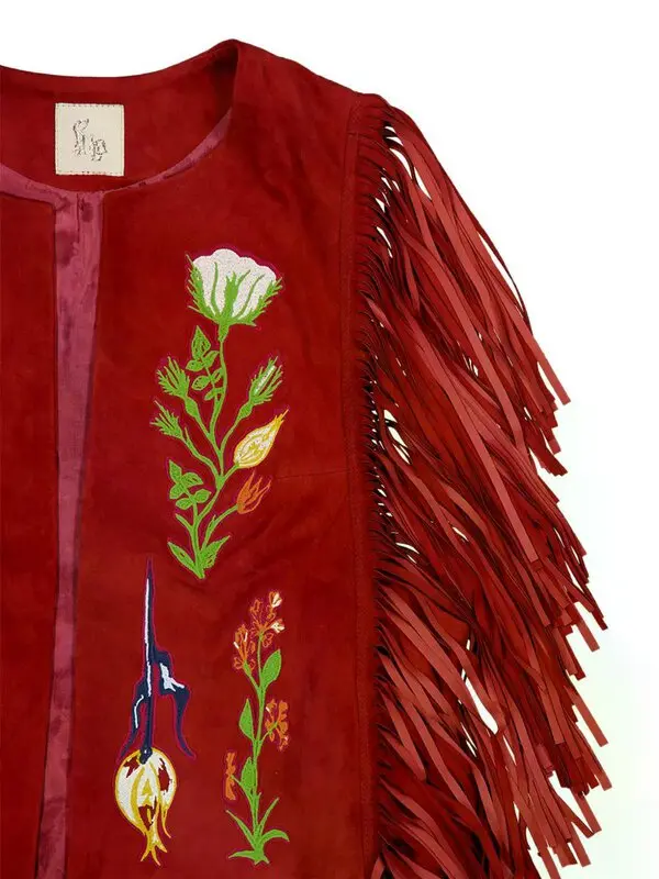 PAULA Cassiopeia Gilet With Embroidered Motif And Fringe Detailing