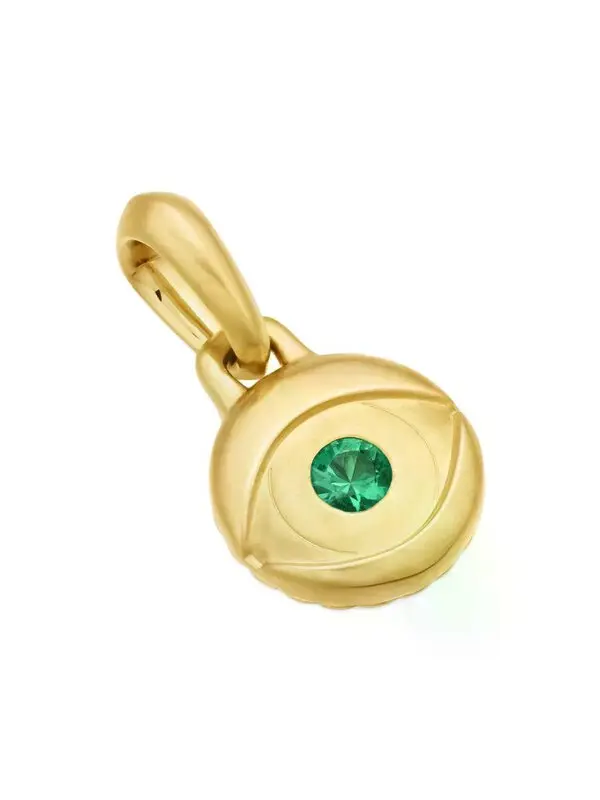 David Yurman 18kt Yellow Evil Eye Emerald Amulet