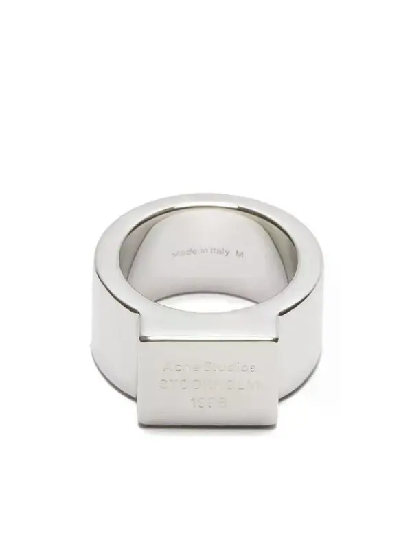 Acne Studios Logo-engraved Signet Ring - Silver