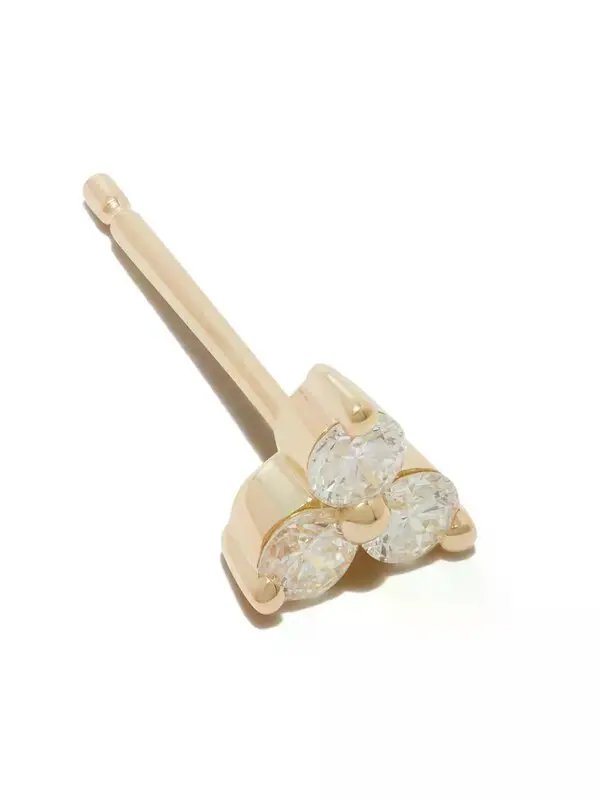 MARIA TASH 18kt Yellow Trinity Diamond Stud Earring - Gold