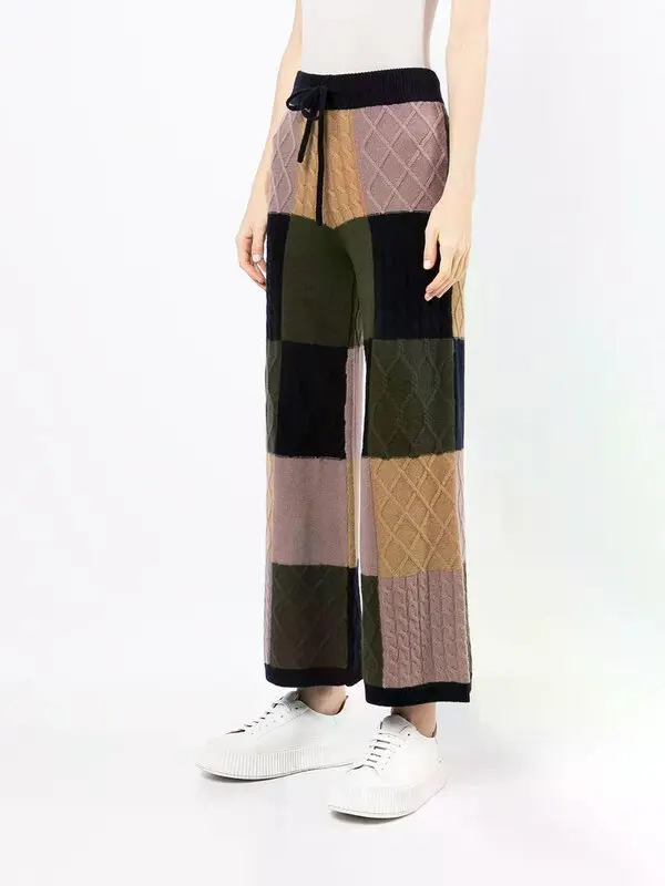 MADELEINE THOMPSON Grus Checked Wool Trousers