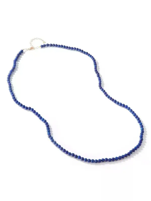 Mateo 14k Yellow Gold Beaded Lapis Lazuli Necklace