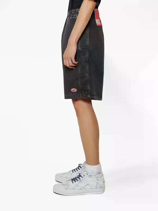 DIESEL® Oval-d Logo Patch Drawstring Denim Shorts