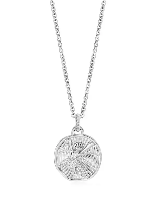 DOWER & HALL St. Michael Talisman Necklace - Silver