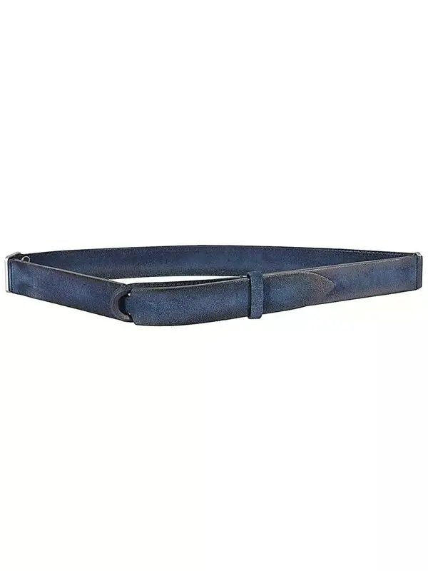 Orciani Washed Leather Belt - Blue
