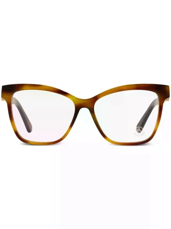 Moncler Logo-plaque Glasses - Brown