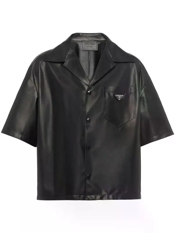 Prada Nappa-leather Bowling Shirt