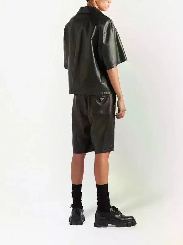Prada Nappa-leather Bowling Shirt