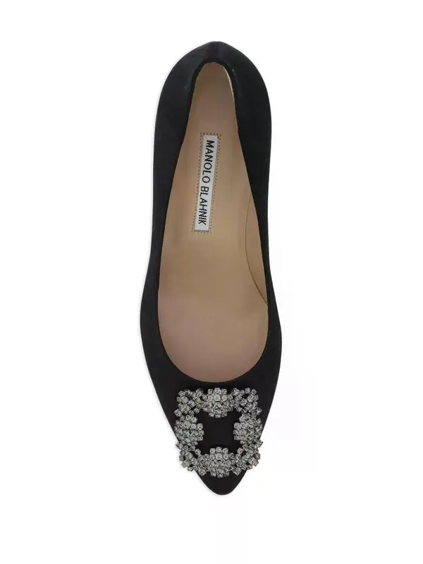 Manolo Blahnik 30mm Hangisi Satin Pumps