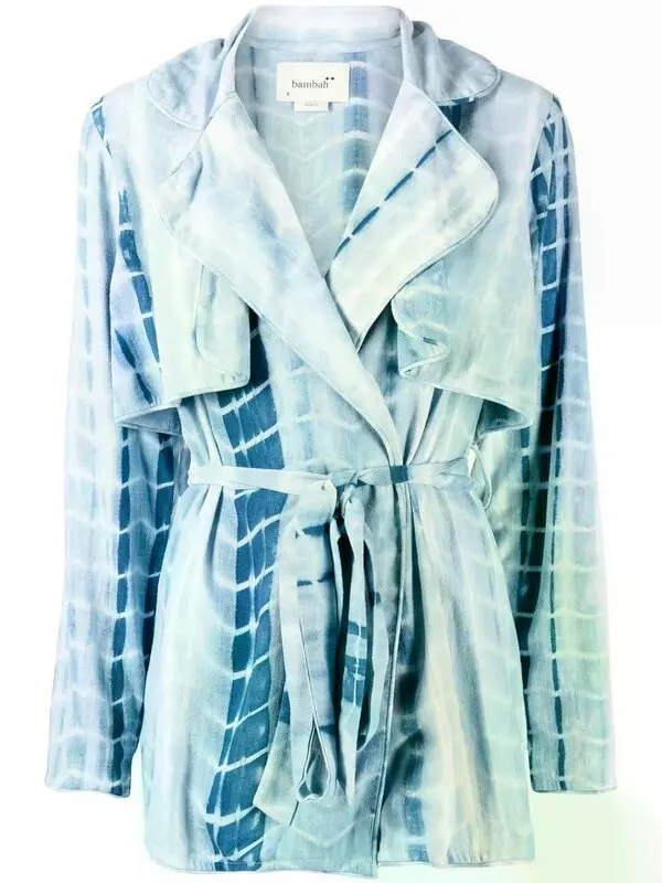 BAMBAH Tie-dye Trench-style Blouse - Blue