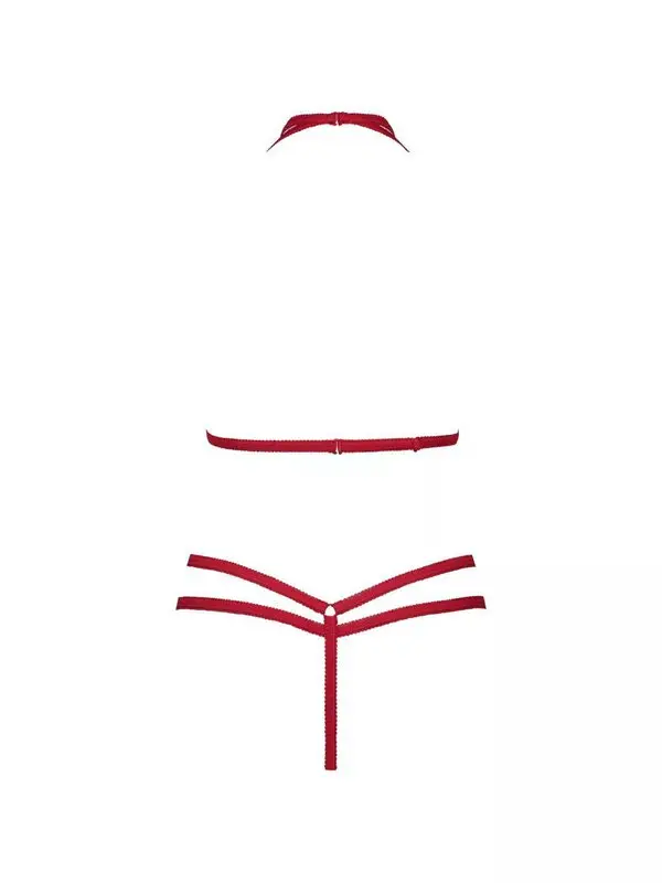 MAISON CLOSE Le Petit Secret Harness Thong Set - Red