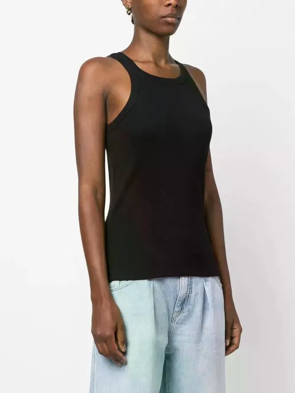 Closed Ribbed Knit U-neck Tank Top
