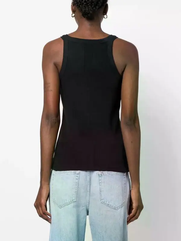 Closed Ribbed Knit U-neck Tank Top