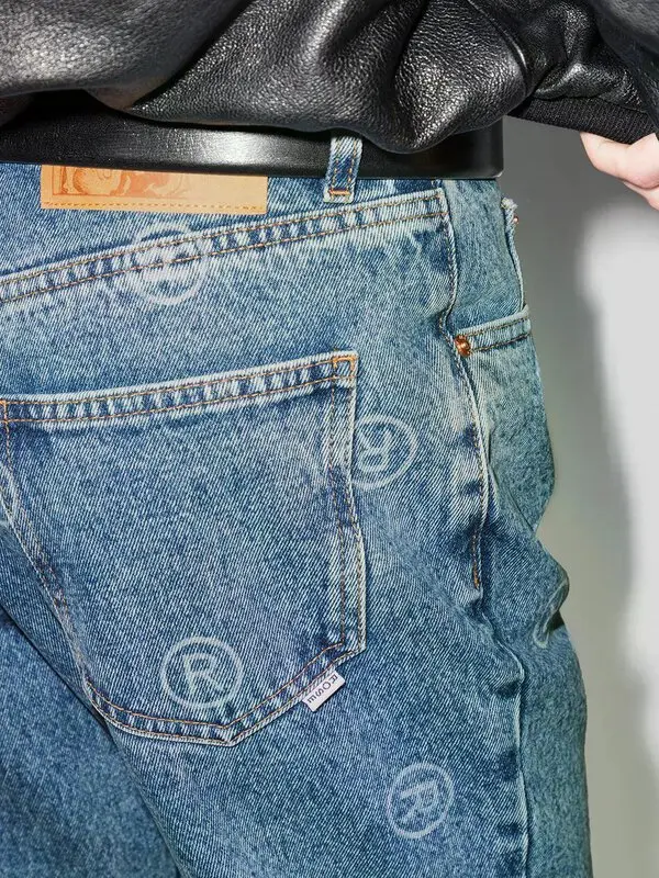Martine Rose All-over Logo Print Straight Leg Jeans