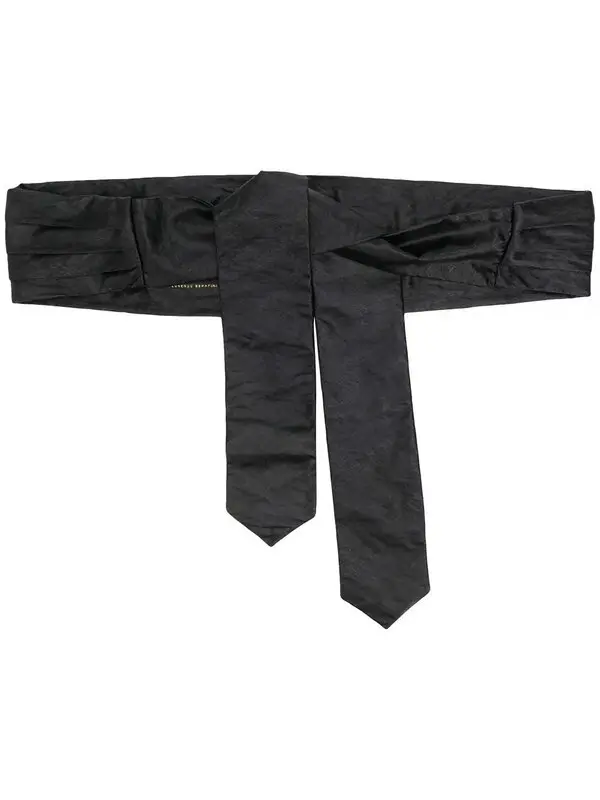 Philosophy Di Lorenzo Serafini Pleated Satin Tie Waist Belt - Black