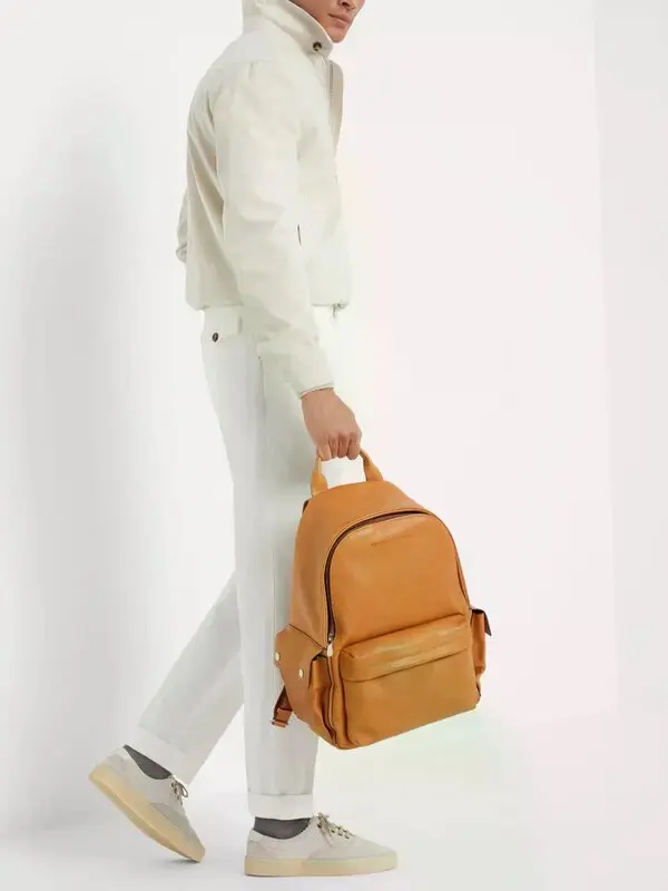 Brunello Cucinelli Leather Travel Backpack - Brown