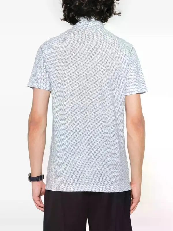 ZANONE Geometric-print Polo Shirt