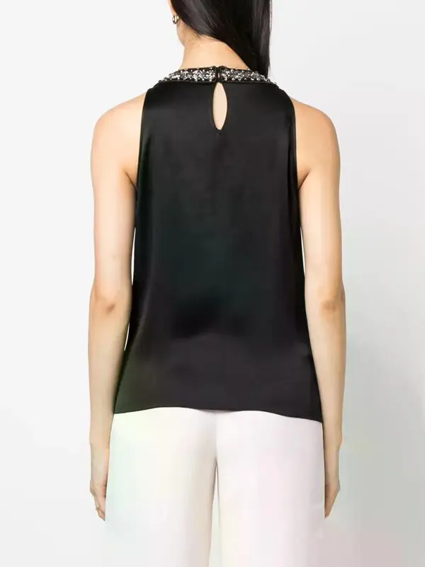 Alberta Ferretti Bead-embellished Sleeveless Blouse