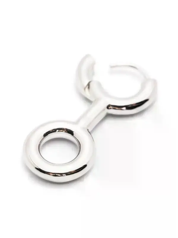 Charlotte Chesnais Binary Chain Huggie Earrings - Silver