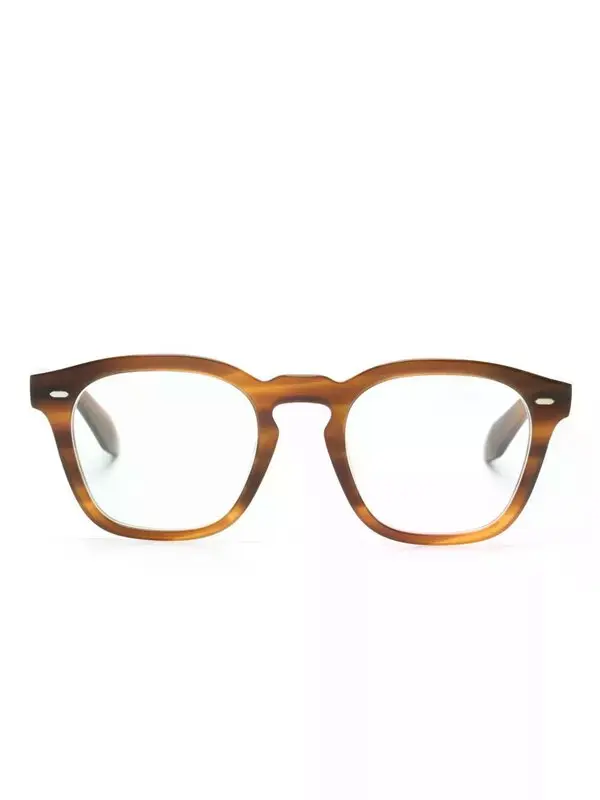 Oliver Spencer N.03 Square-frame Glasses - Brown
