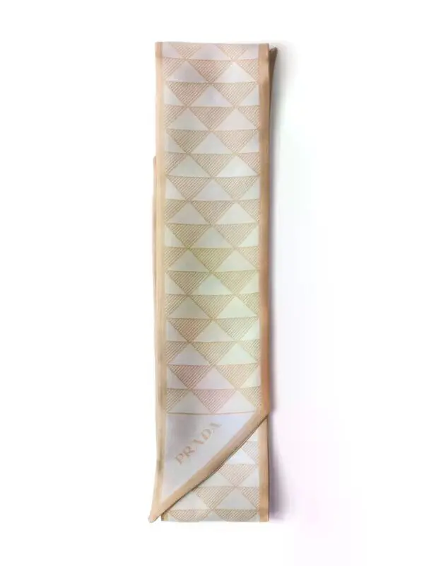 Prada Printed Silk Scarf - Neutrals