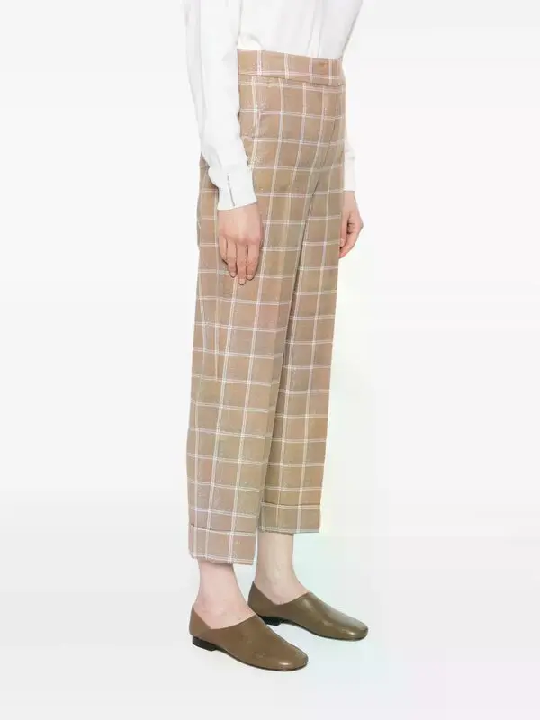 Peserico Checked Lurex-detail Trousers